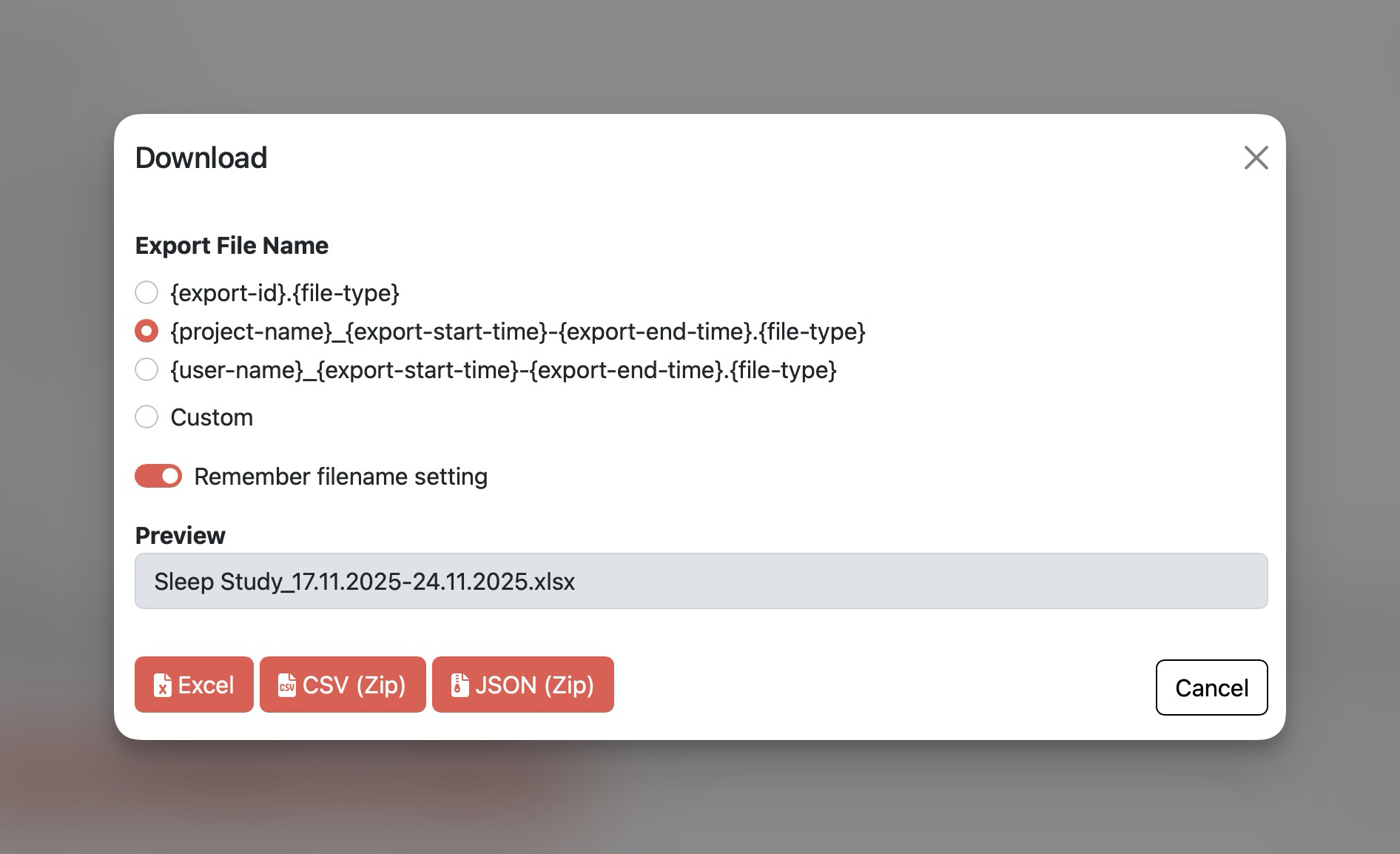 Custom Export File Names | Fitrockr